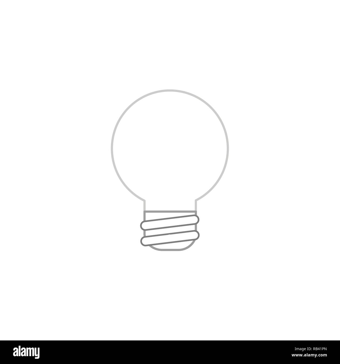 Vector illustration icon concept of grey light bulb. Color outlines ...