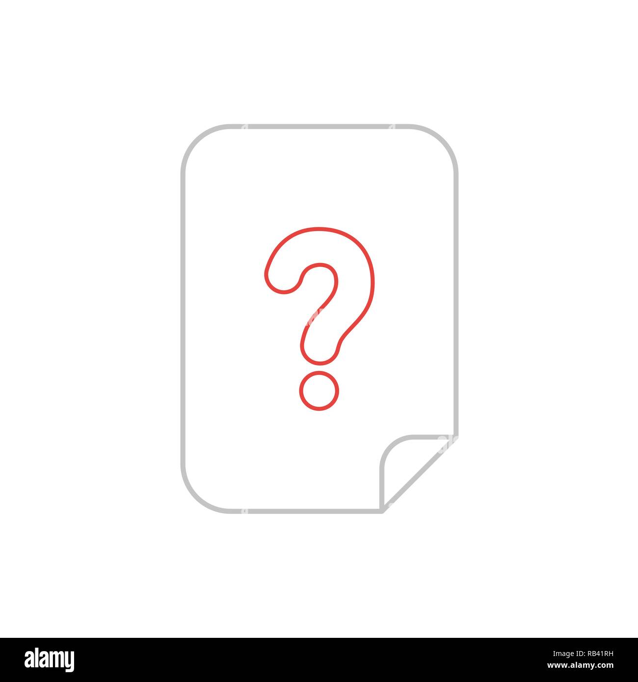 Vector illustration icon concept of paper with question mark. Color ...