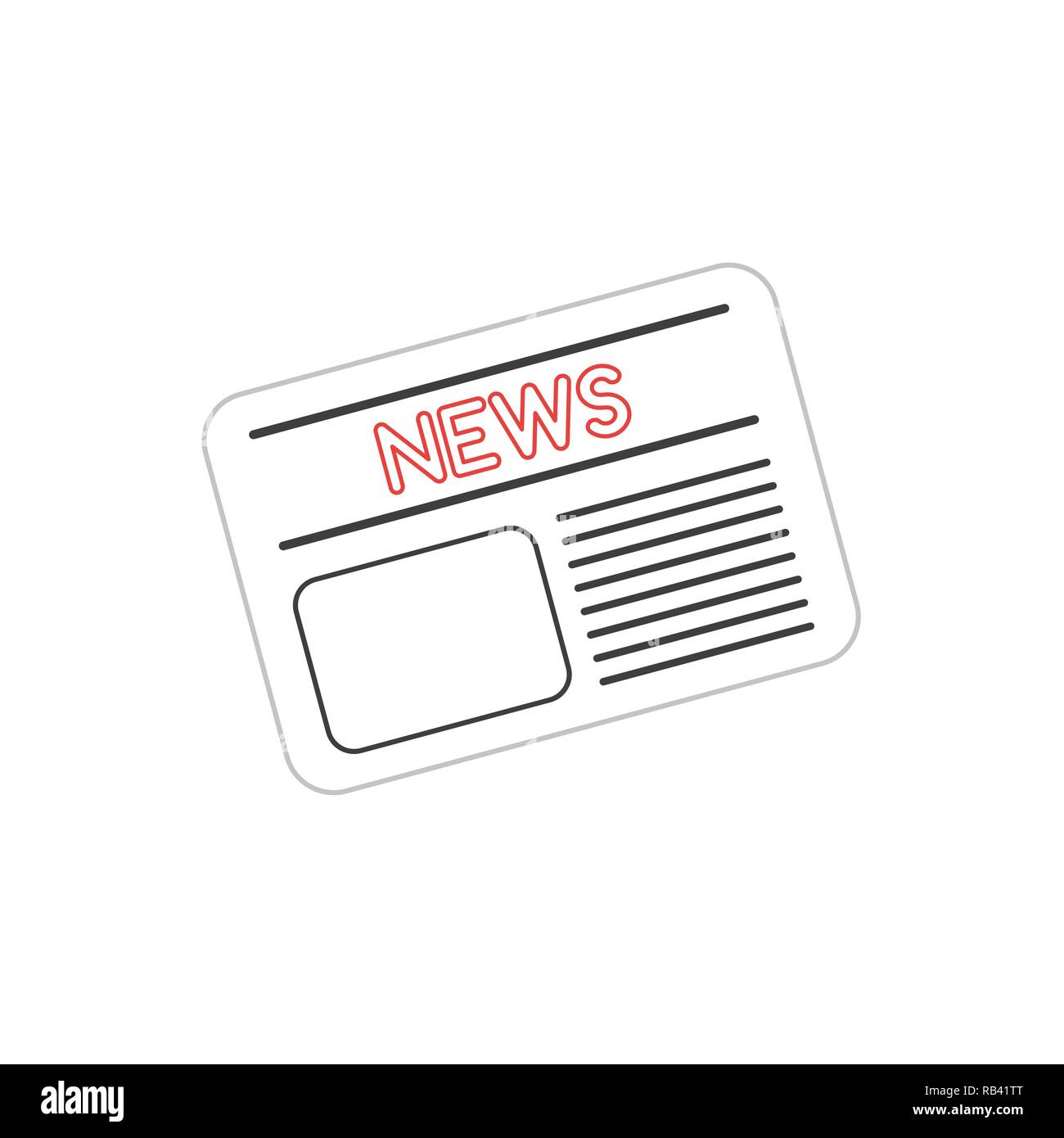 Vector illustration icon concept of newspaper. Color outlines Stock ...