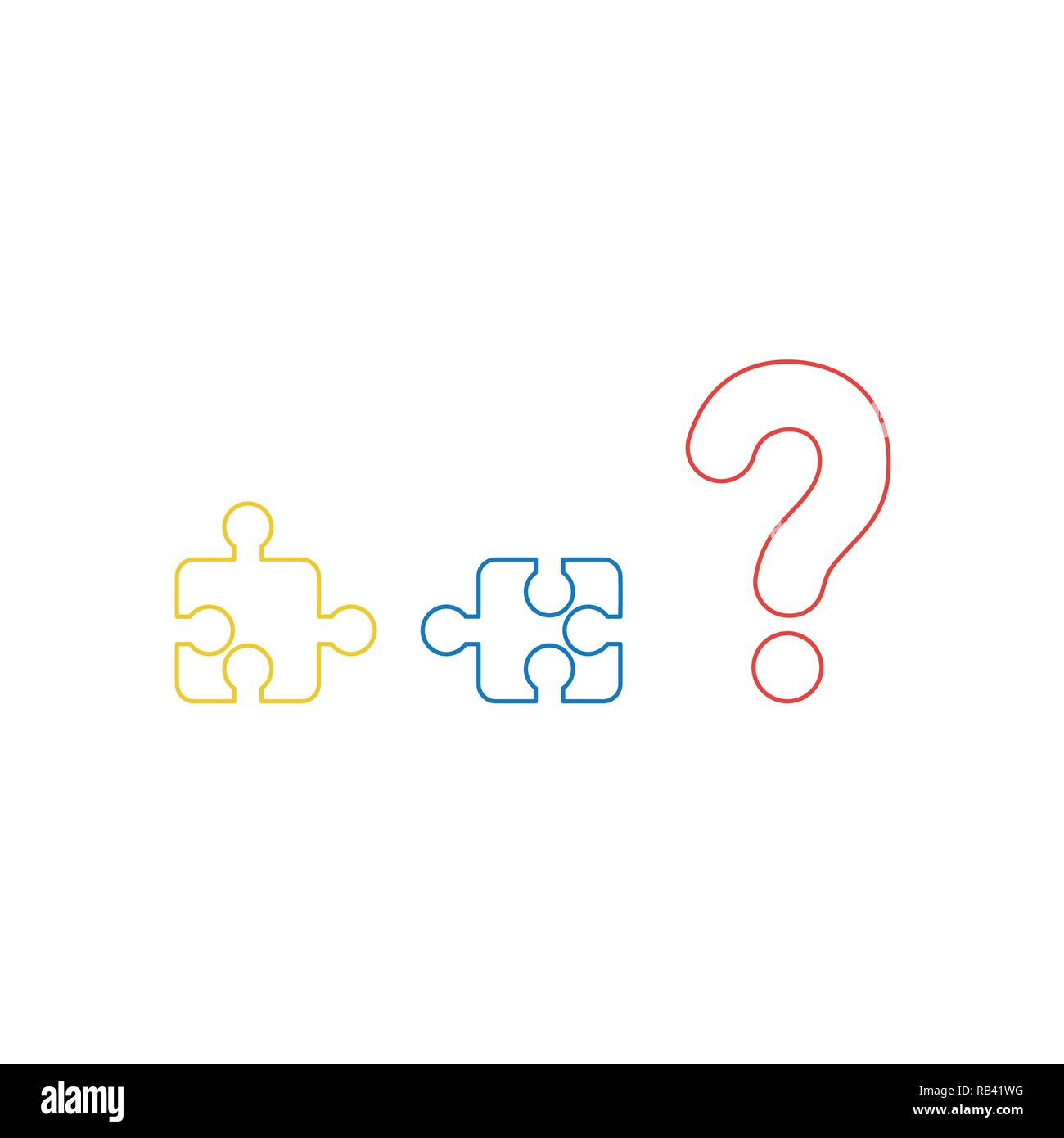Vector illustration icon concept of two incompatible puzzle pieces and ...