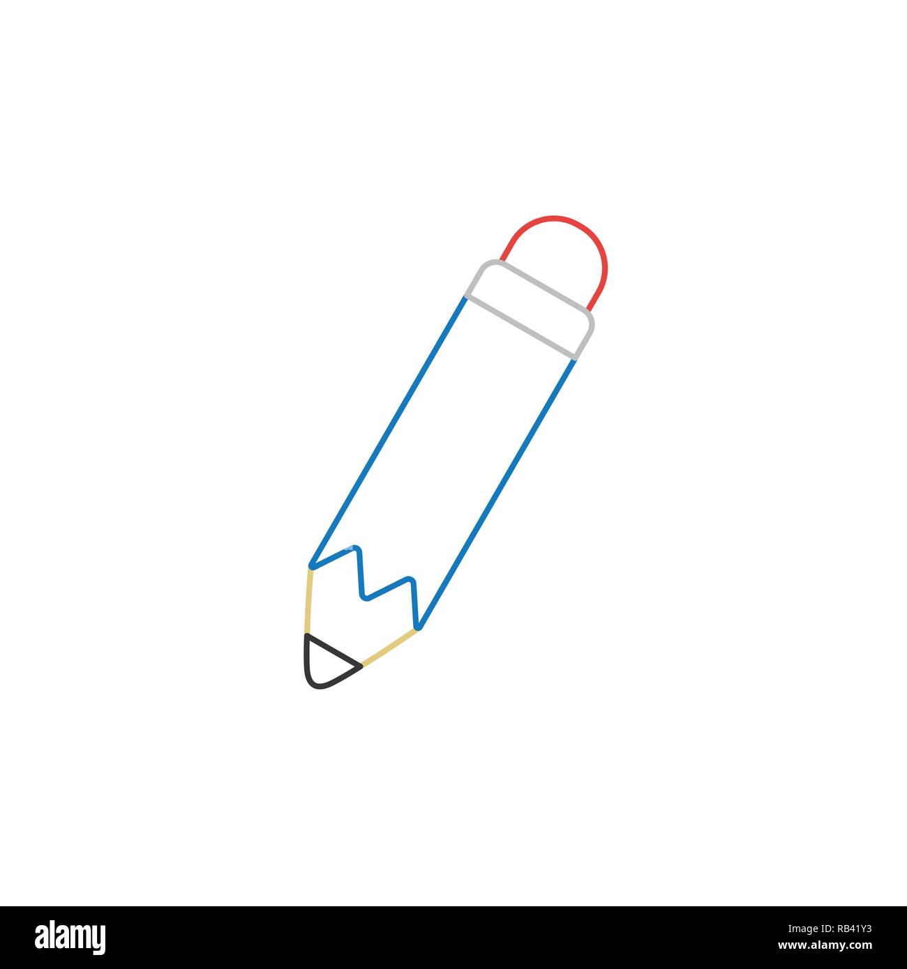 Vector illustration icon concept of pencil. Color outlines Stock Vector ...