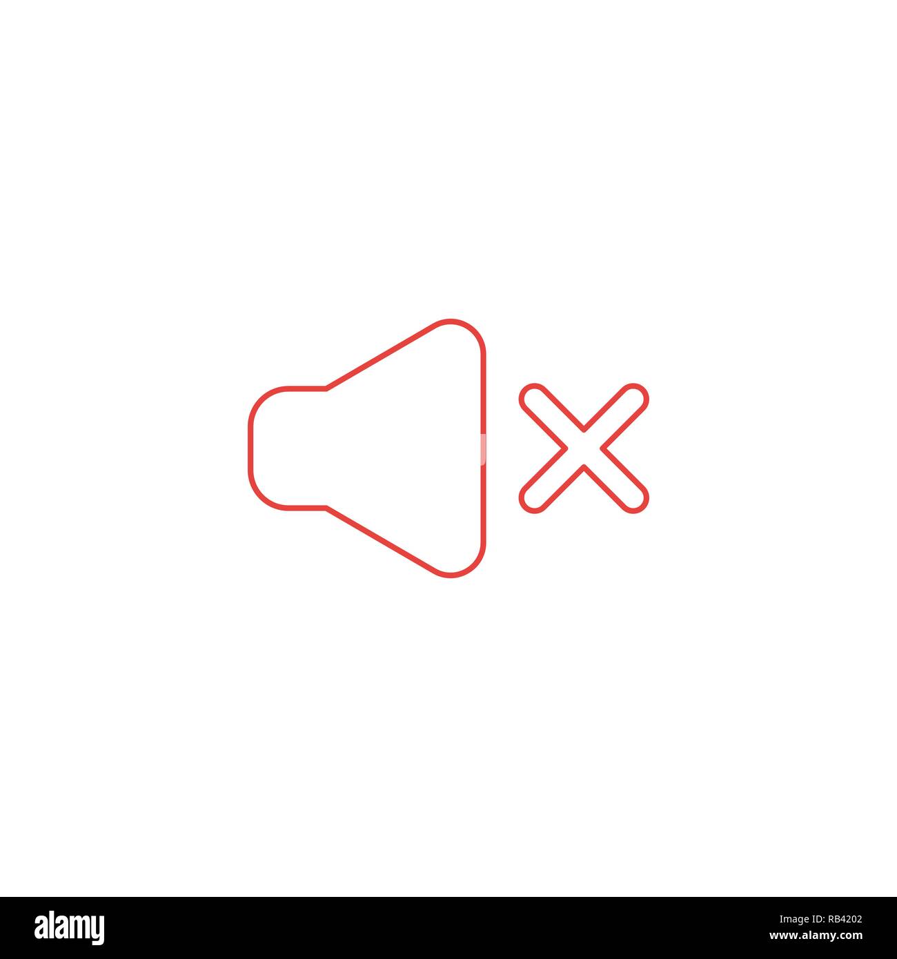 Vector illustration icon concept of sound off. Color outlines Stock ...