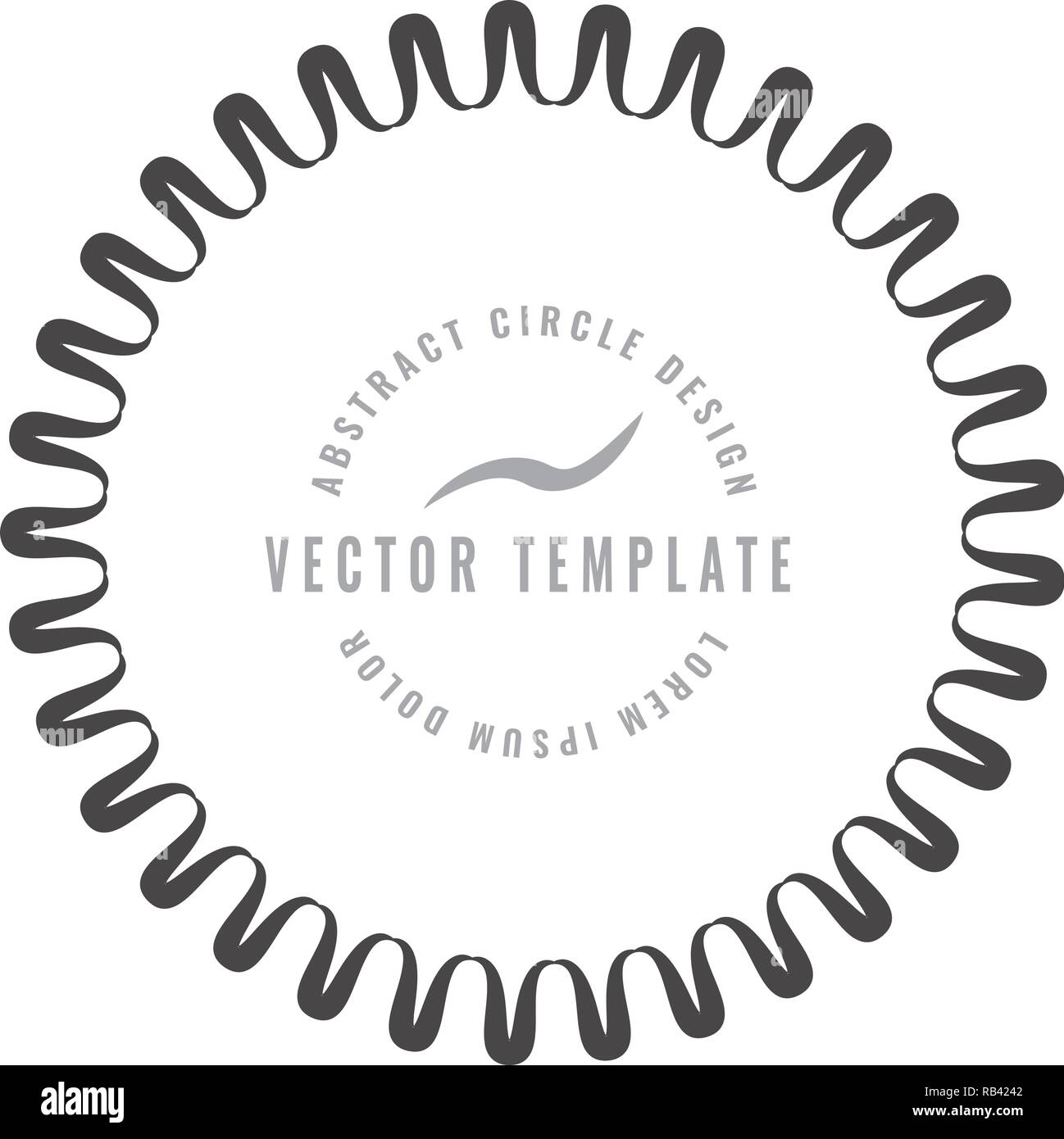 Round Decorative Border Frame with wavy line. Vector illustration Stock ...