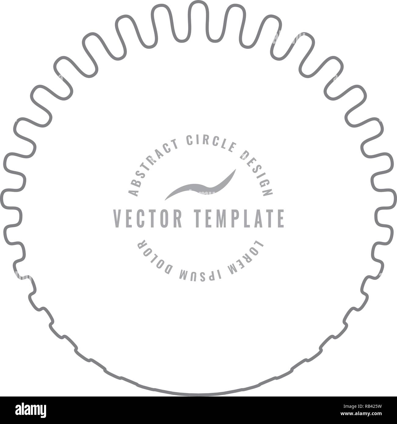 Round Decorative Border Frame with wavy line. Vector illustration Stock ...