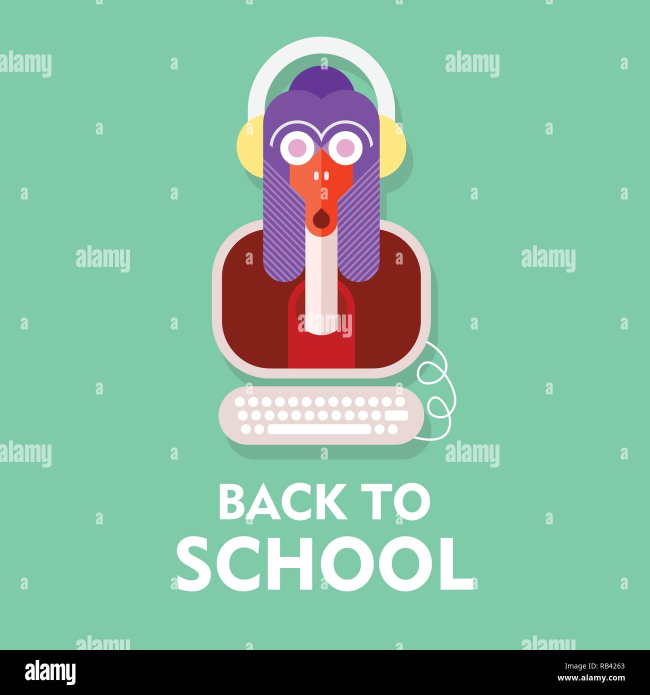 Teen computer school headphones Stock Vector Images - Alamy