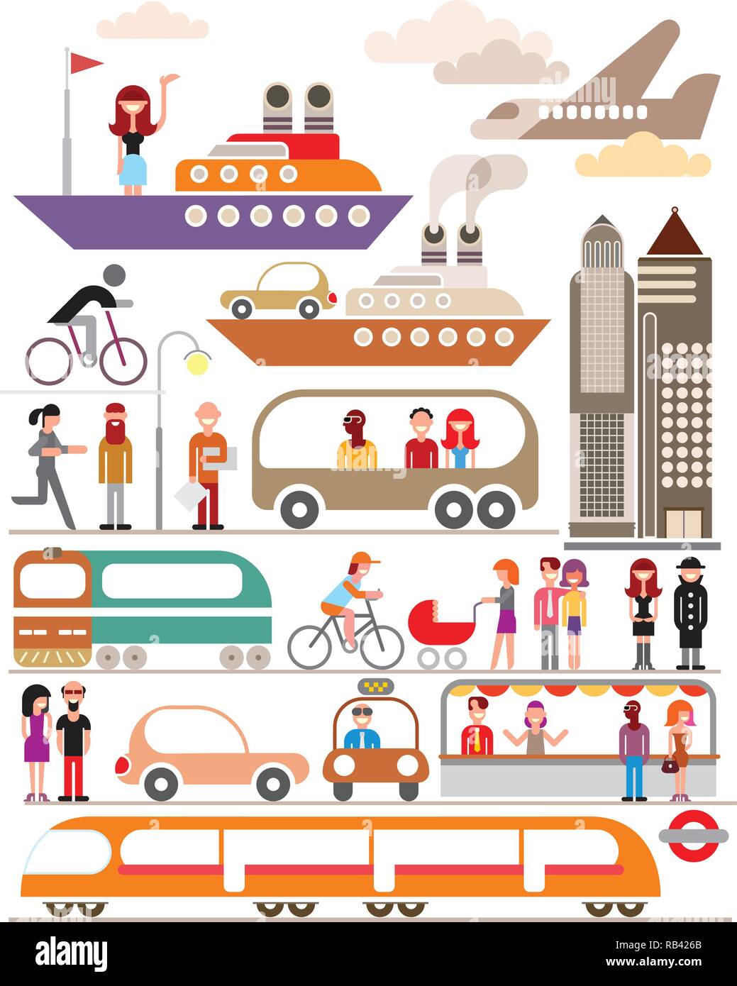 Vehicle travel on avenue Stock Vector Images - Alamy