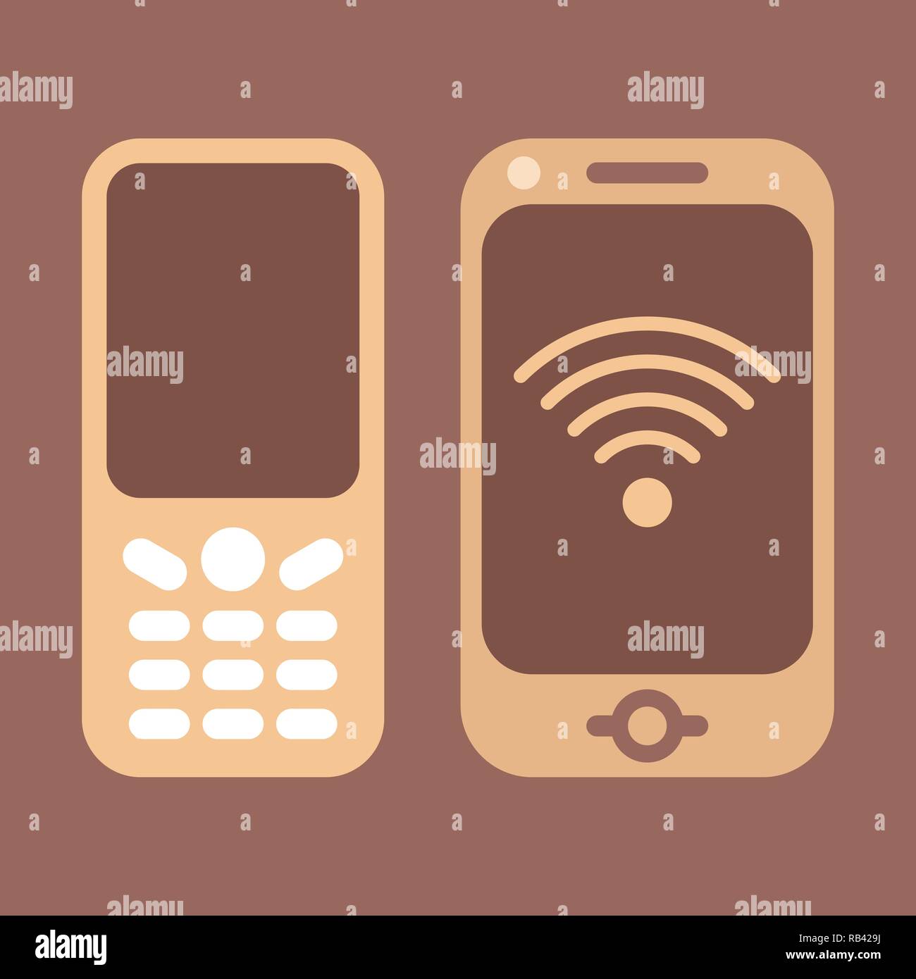 Obsolete mobile phone Stock Vector Images - Alamy