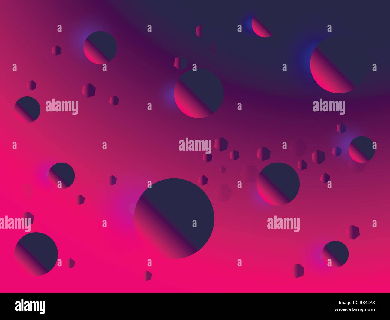 Gradient background with circles and lights. Outer space purple and ...