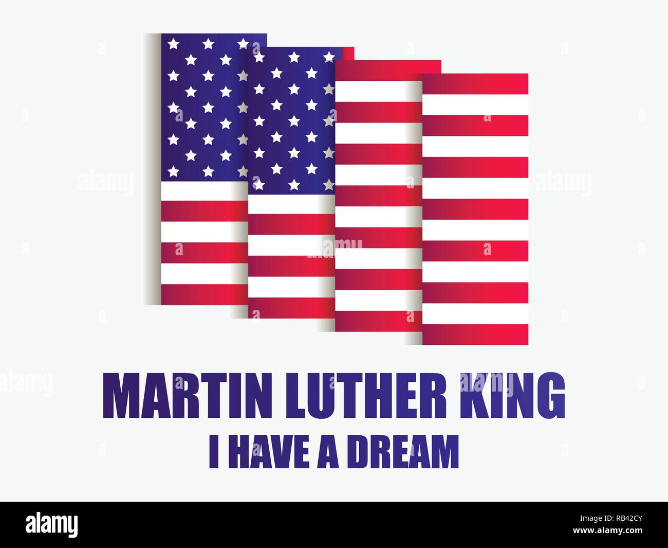 Martin Luther King day. I have a dream. Greeting card with American ...