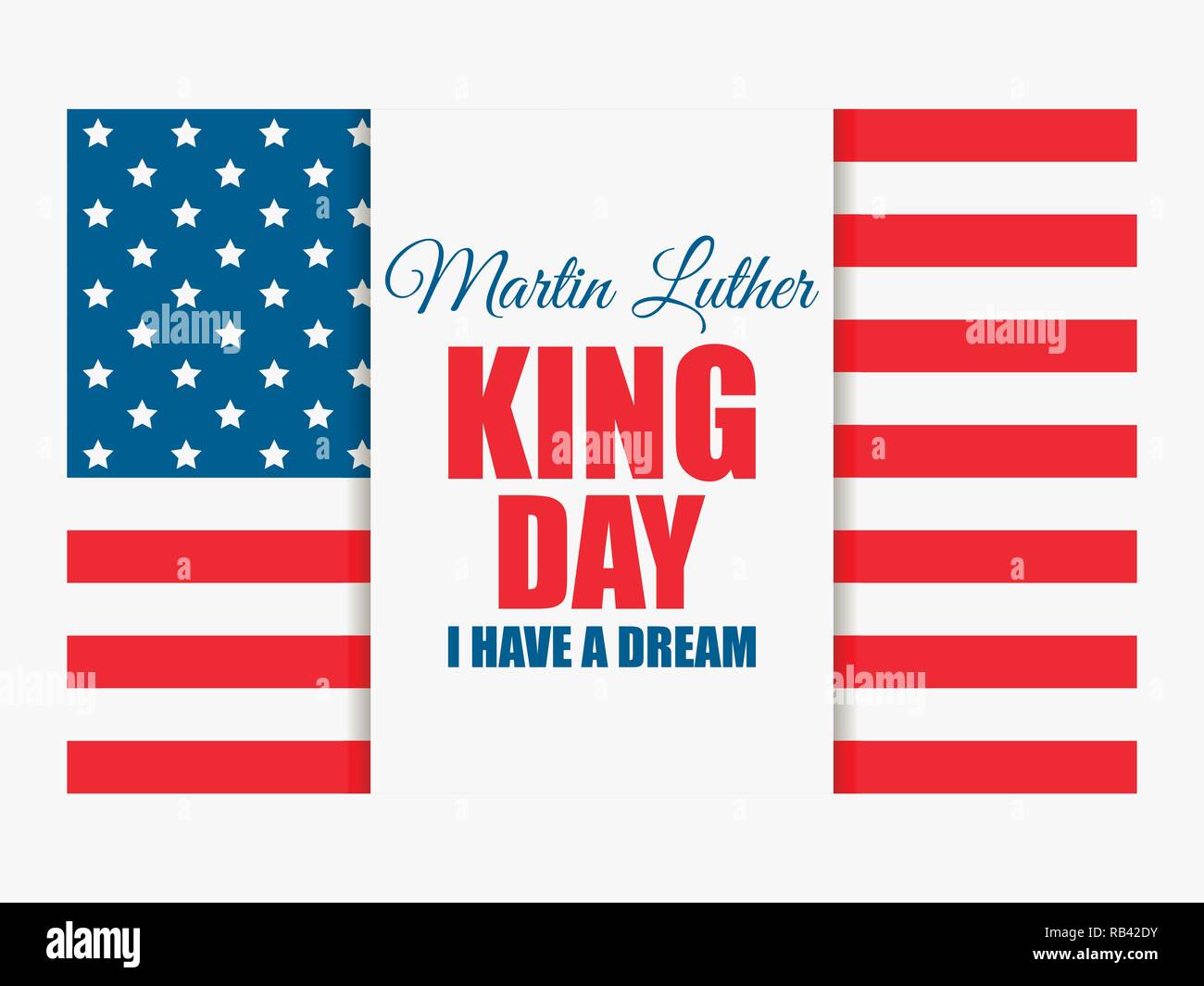 Martin Luther King day. I have a dream. Greeting card with American ...
