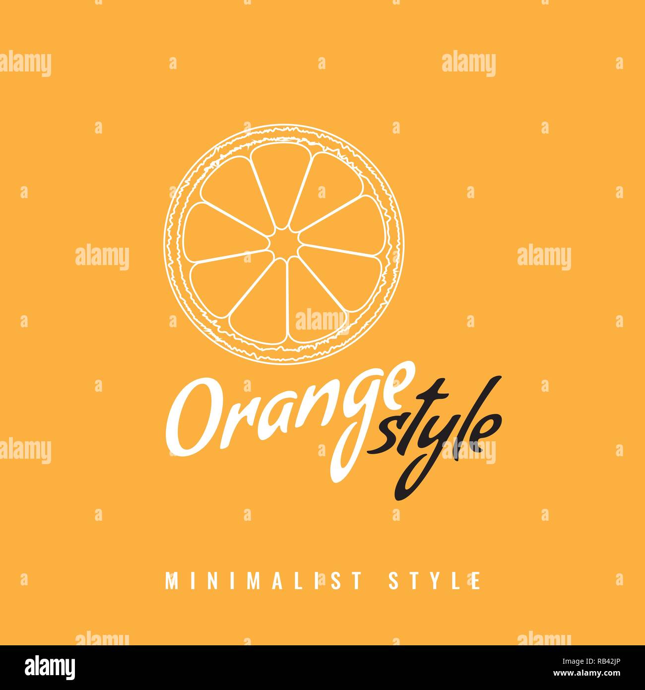 Orange slice fruit icon or symbol with line art or outline style ...