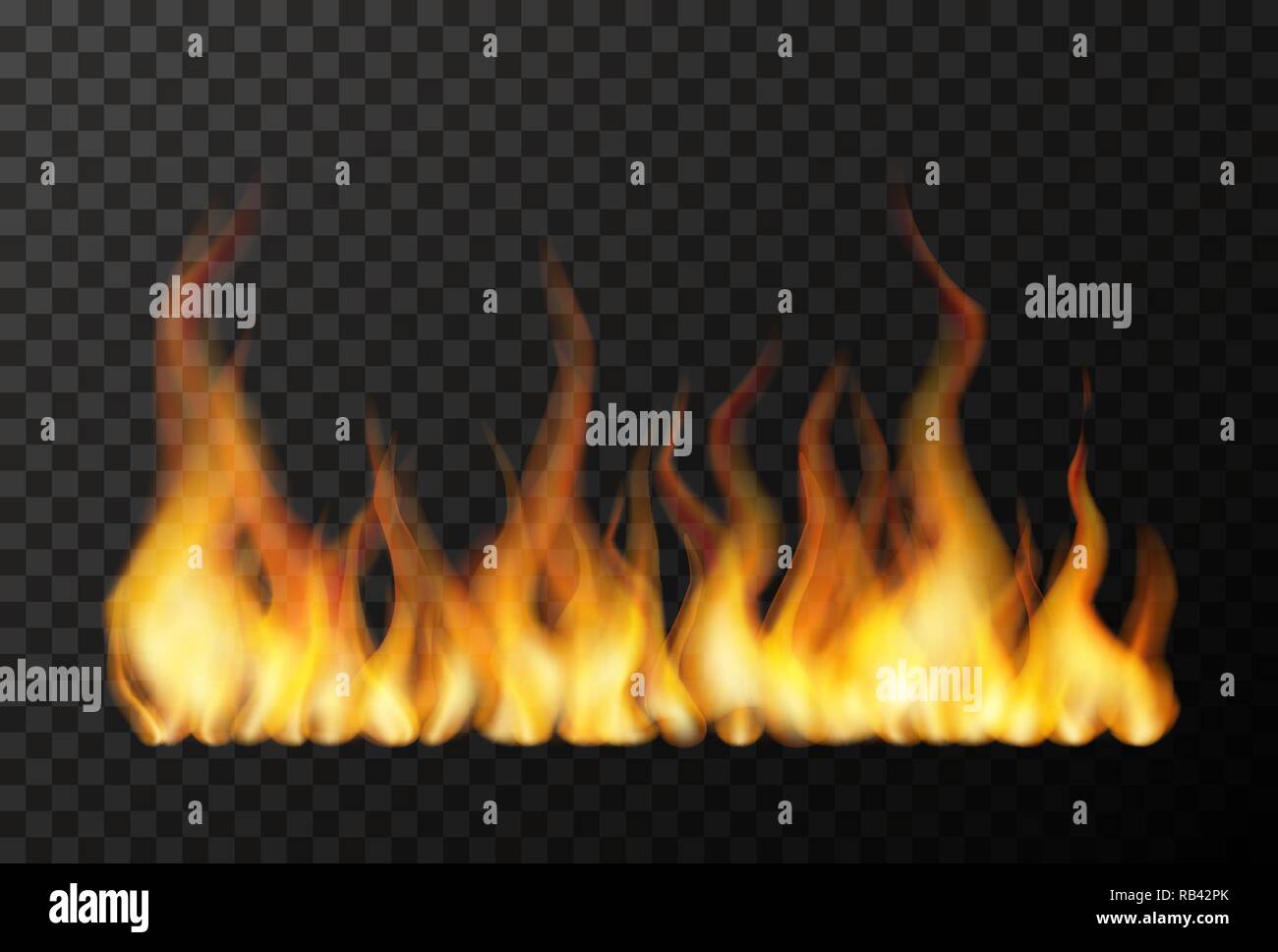 Wide bright fire flame on transparent Stock Vector Image & Art - Alamy