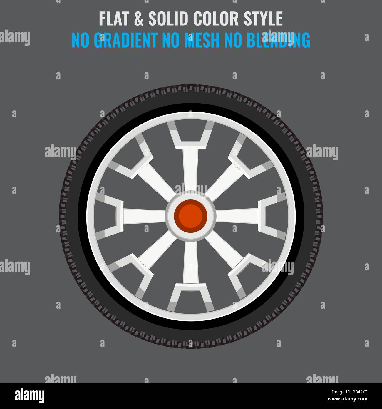 Tire icon with flat and solid color style. Vector illustration Stock ...