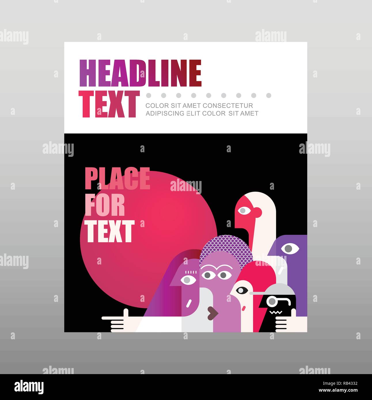 Group of people looking in the same direction vector template ...