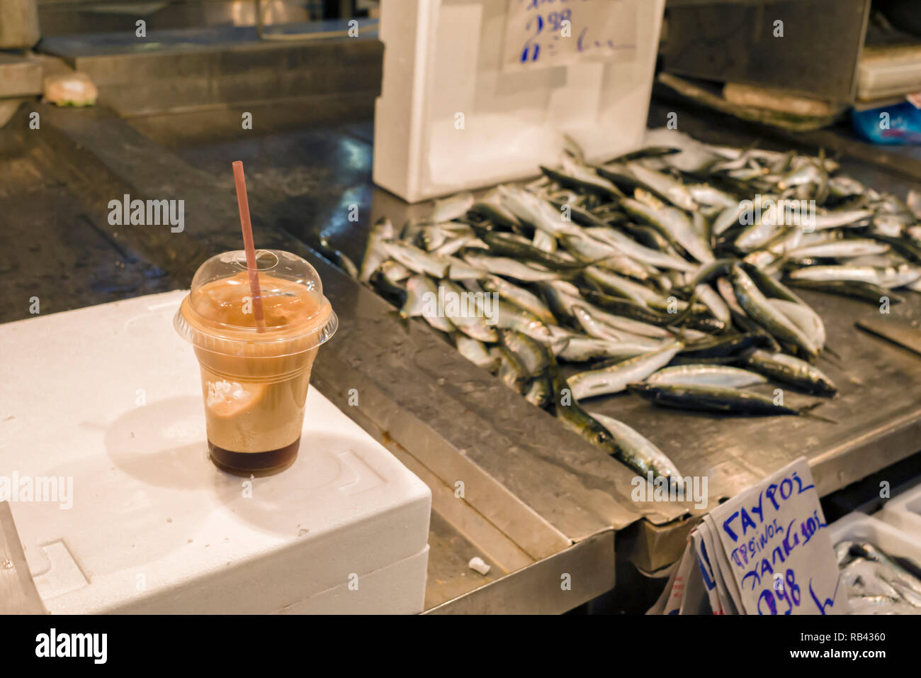 Athens, Greece : Frappé coffee is a Greek foam-covered iced coffee ...