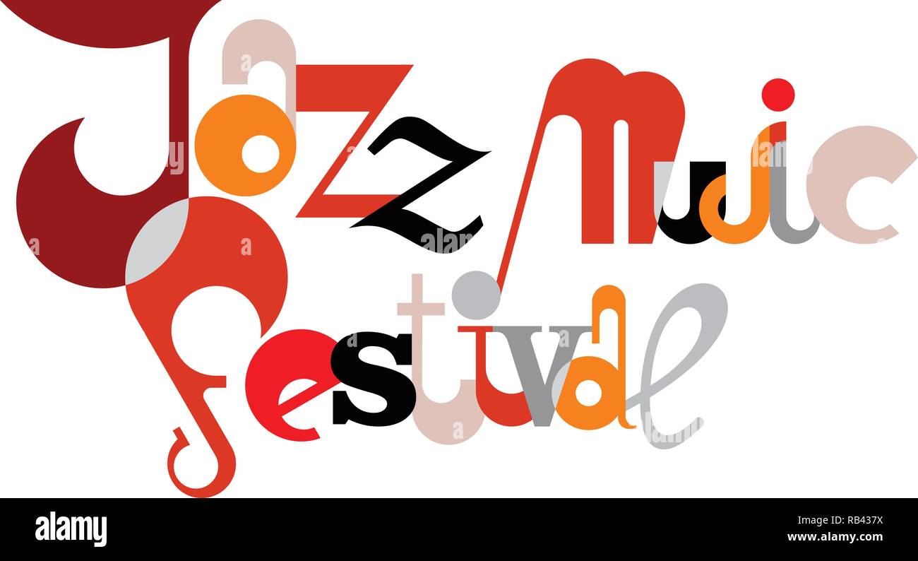 Jazz Music Festival - vector decorative text architecture for a poster ...