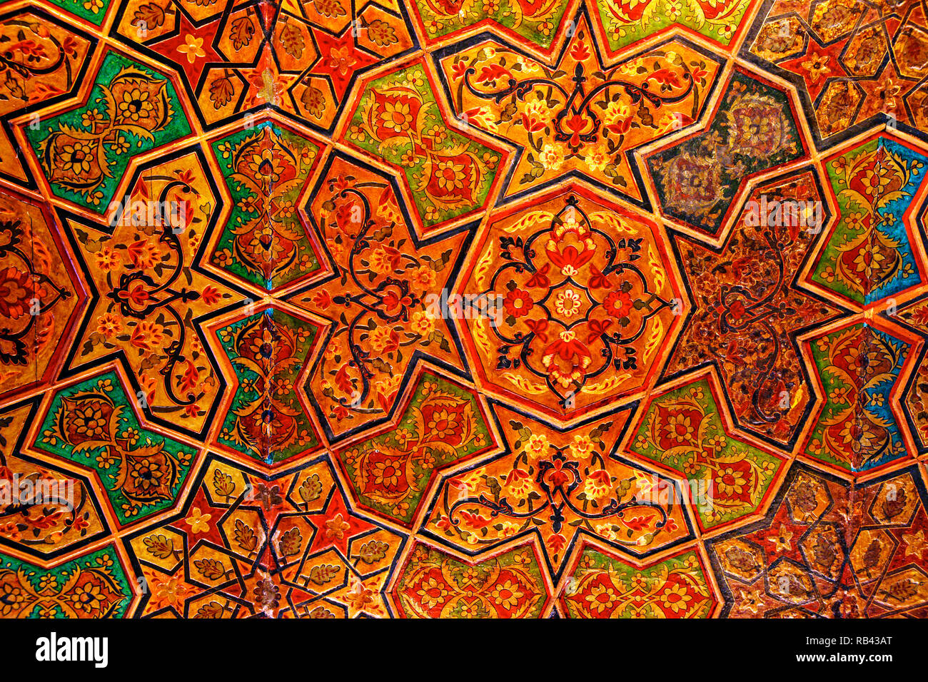Painted ceiling, Nizam Palace. Damascus. Syria, Middle East Stock Photo ...