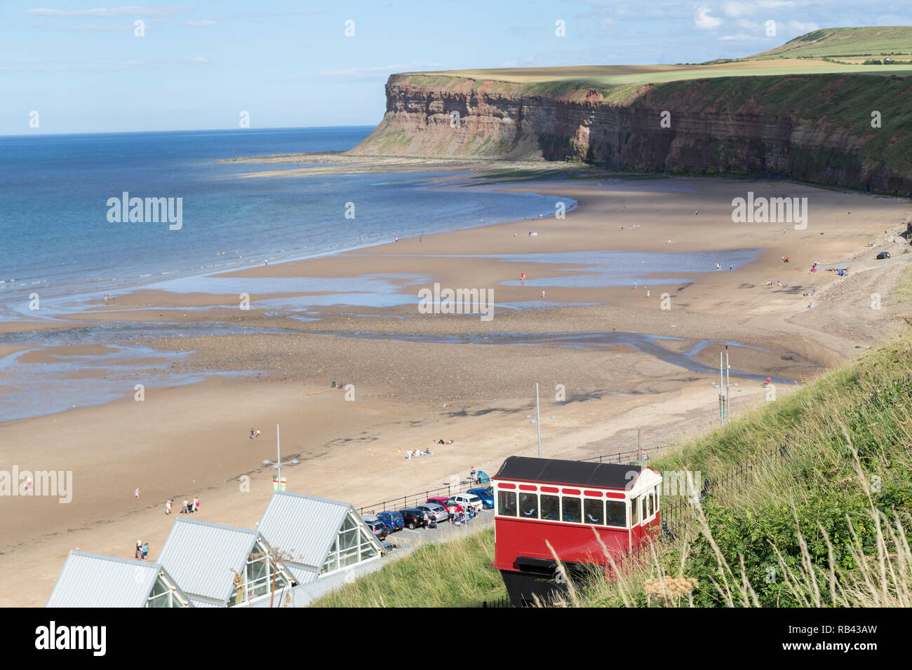 UK, Saltburn by the Sea, historical water lift down to the beach Stock ...