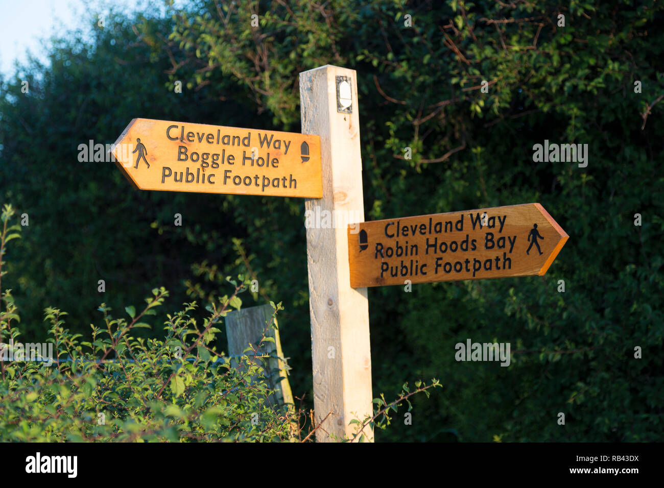 Cleveland Way public footpath signpost to Robin hoods bay and Boggle ...