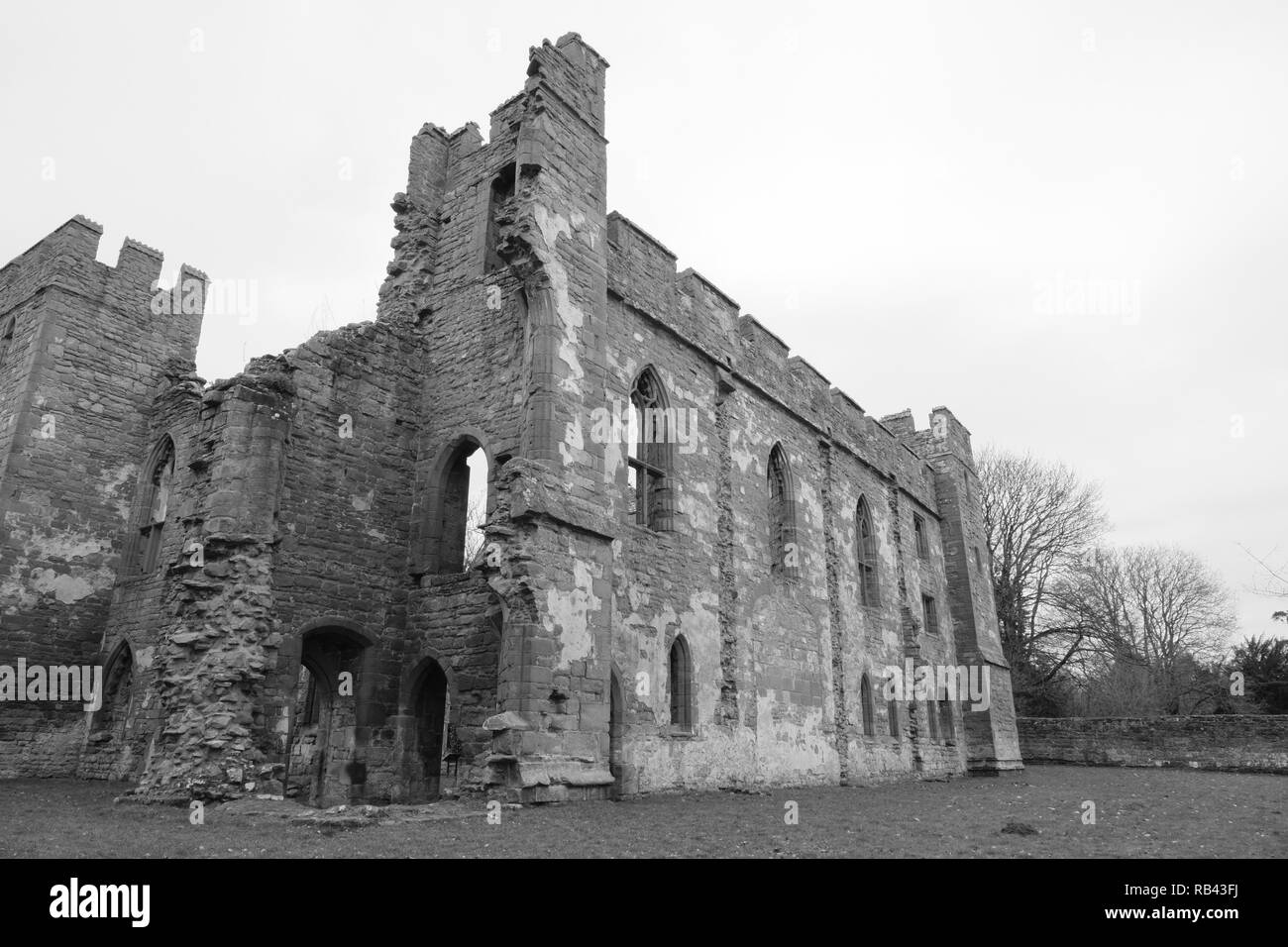 Acton Burnell Castle, Shropshire. Sandstone relic of a fortified house ...
