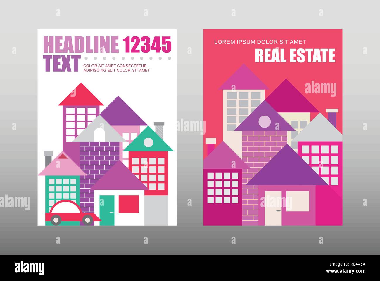 Two poster options of the modern houses. Magazine cover design, size A4 ...