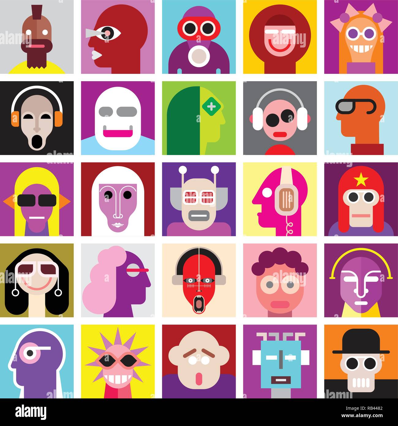 Vector avatar set. Various people faces Stock Vector Image & Art - Alamy