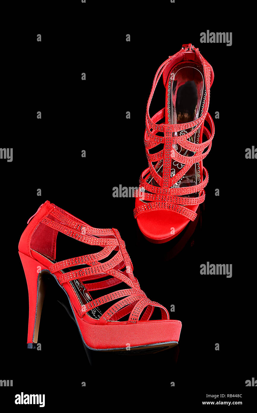 Ladies Red Stiletto Heels Stock Photo - Alamy