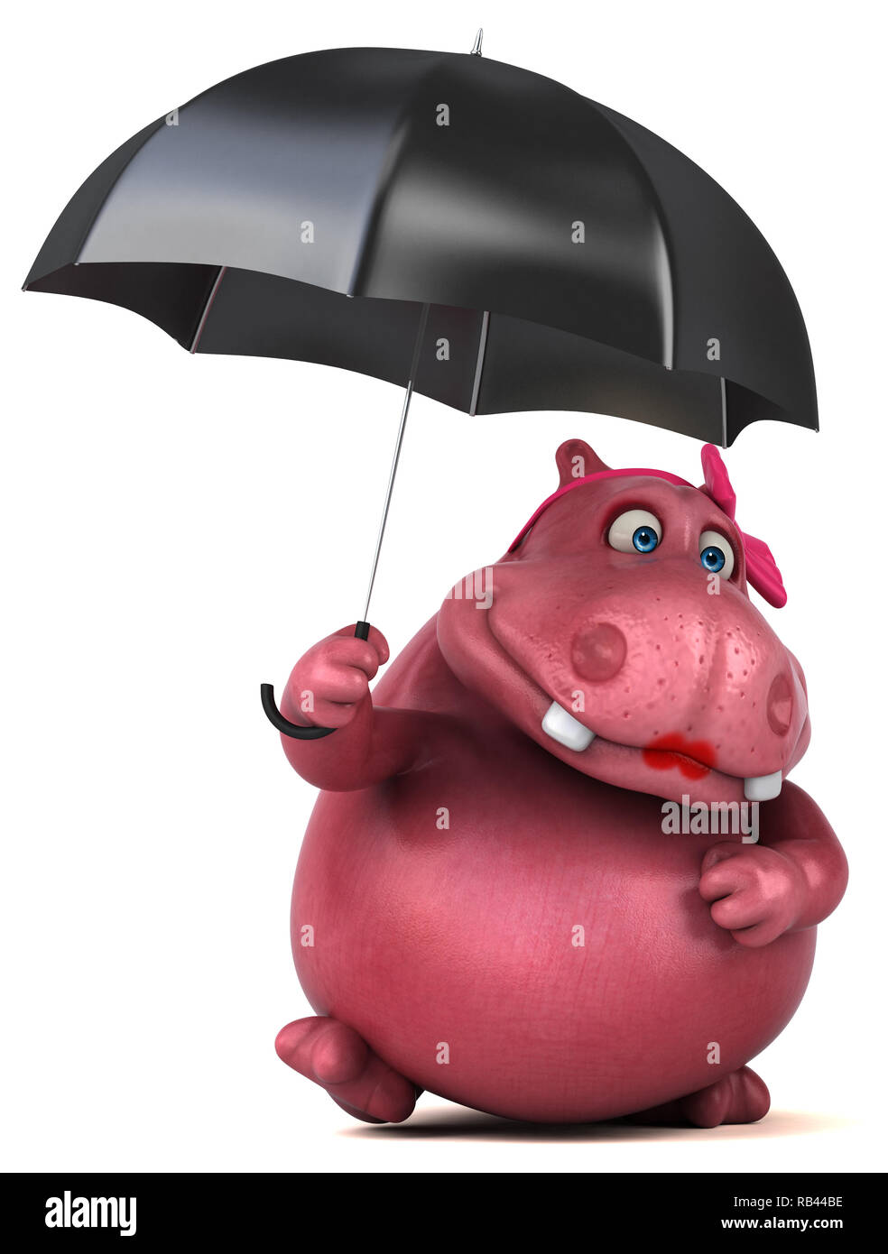 Pink Hippo - 3D Illustration Stock Photo - Alamy