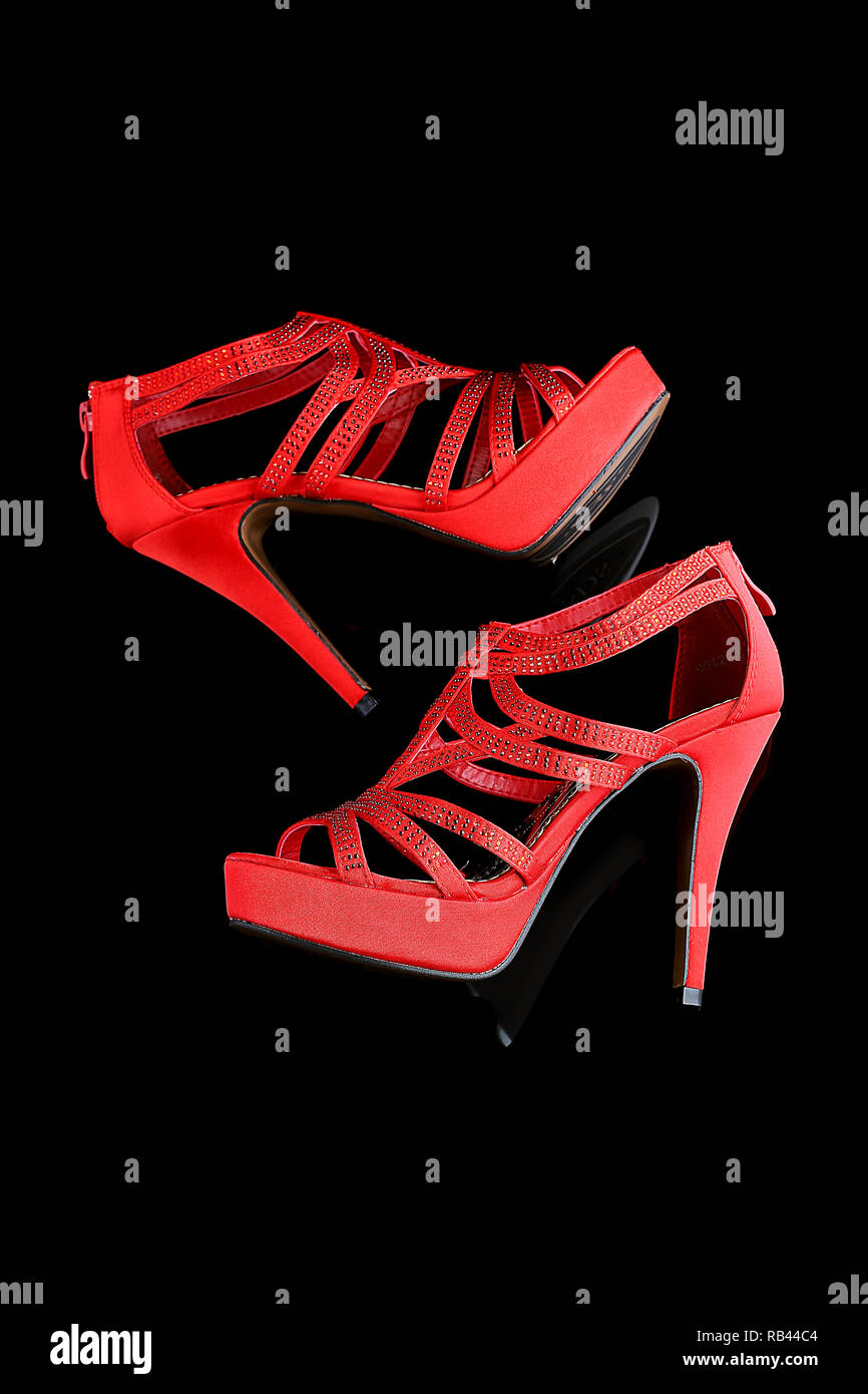 Ladies Red Stiletto Heels Stock Photo - Alamy