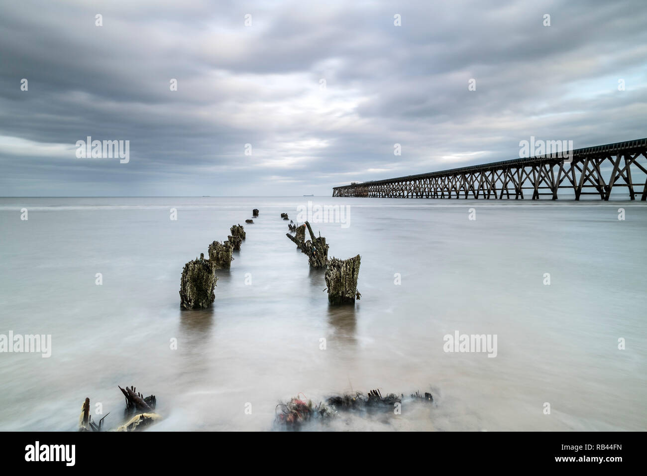 The Disused Steetley Pier, Hartlepool, County Durham, UK Stock Photo ...