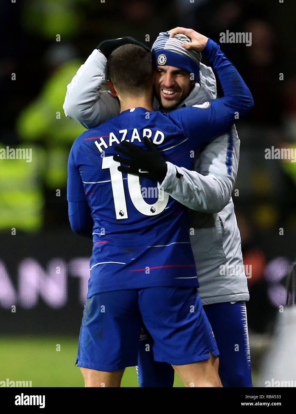 Chelsea's Eden Hazard (left) celebrates scoring his side's first goal ...