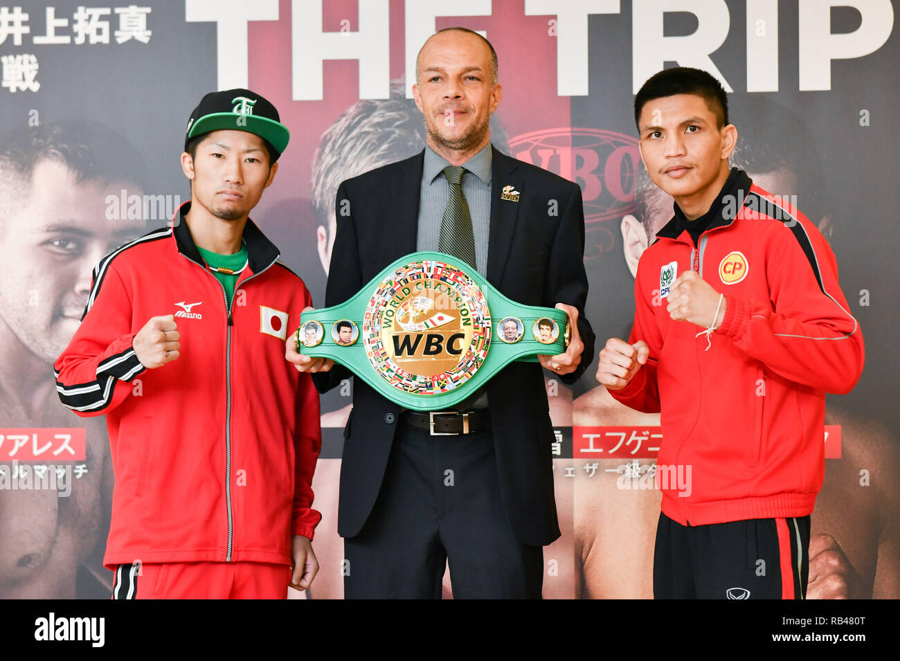 Tokyo, Japan. 28th Dec, 2018. (L-R) Takuma Inoue, Tito Gonzalez, Petch ...
