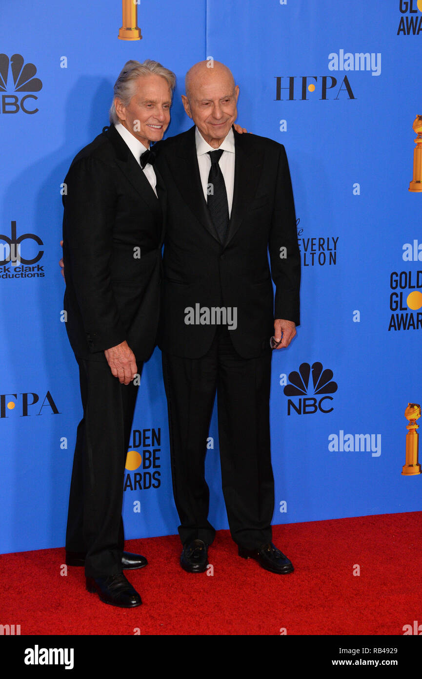 LOS ANGELES, CA. January 06, 2019: Michael Douglas & Alan Arkin at the ...