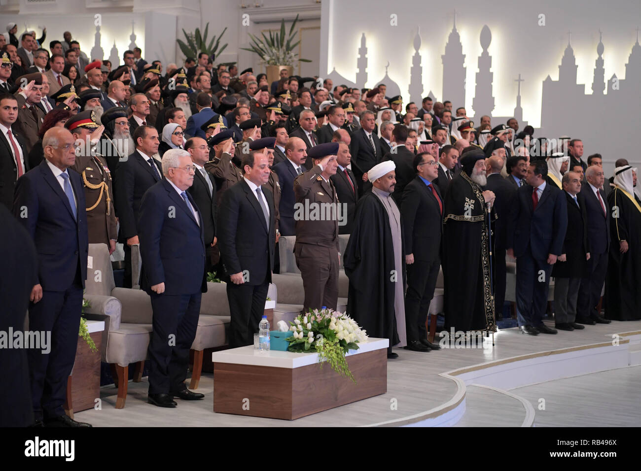 Cairo, Egypt. 6th Jan, 2019. Palestinian President Mahmud Abbas and ...