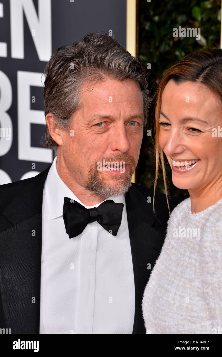 LOS ANGELES, CA. January 06, 2019: Hugh Grant & Anna Elisabet Eberstein ...