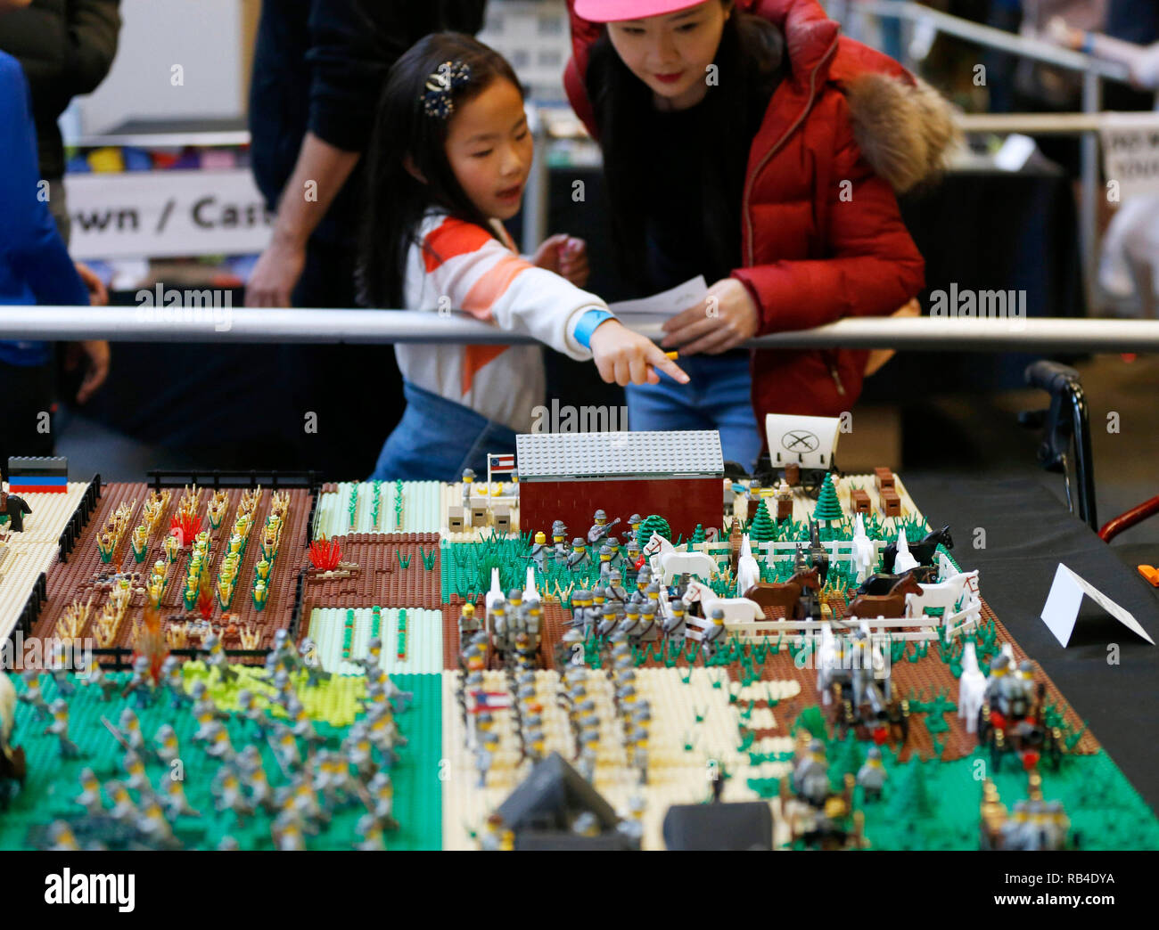 Los Angeles, USA. 6th Jan, 2019. People visit Bricks LA in Los Angeles ...