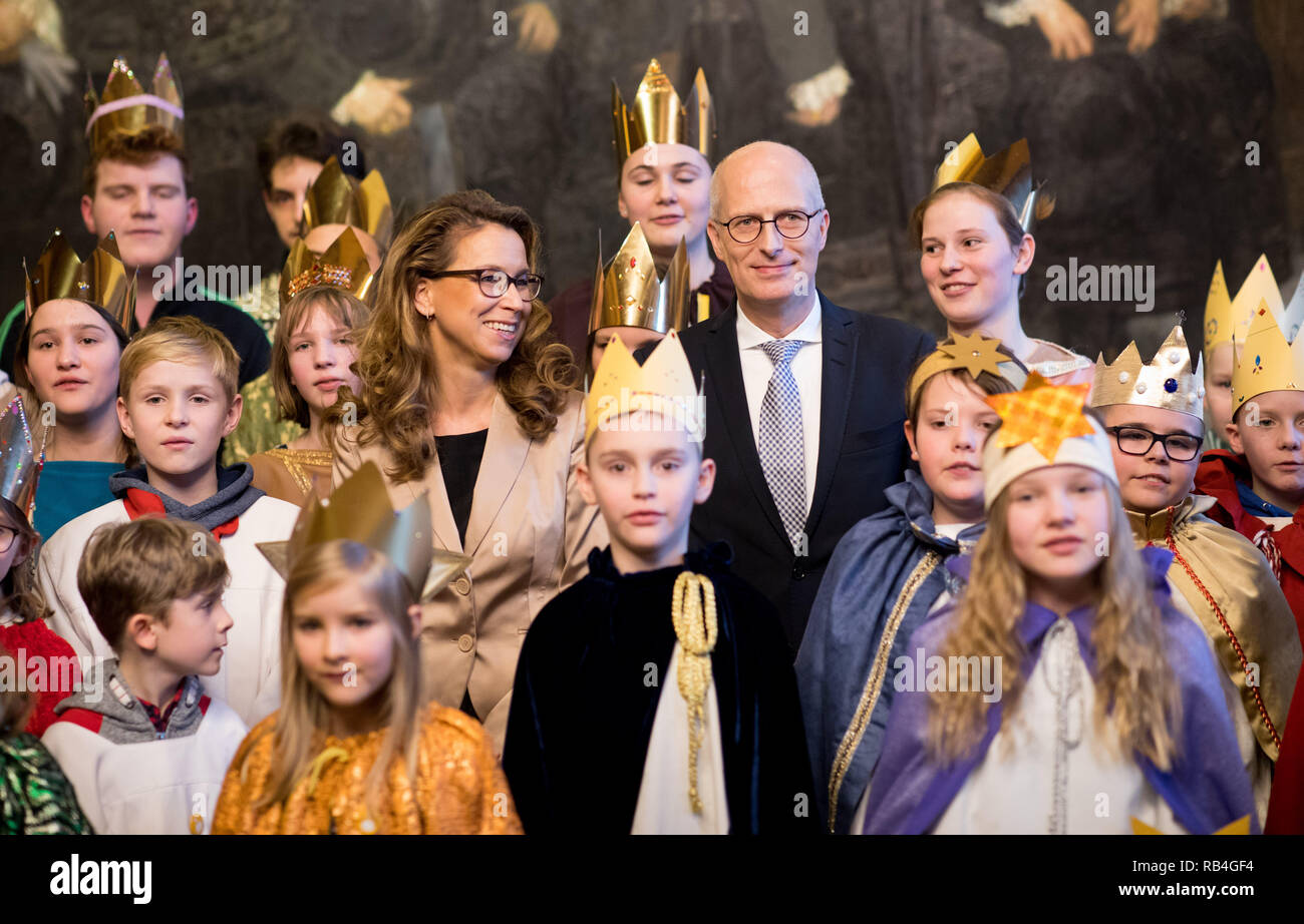 07 January 2019, Hamburg: Peter Tschentscher (SPD,M), First Mayor of ...