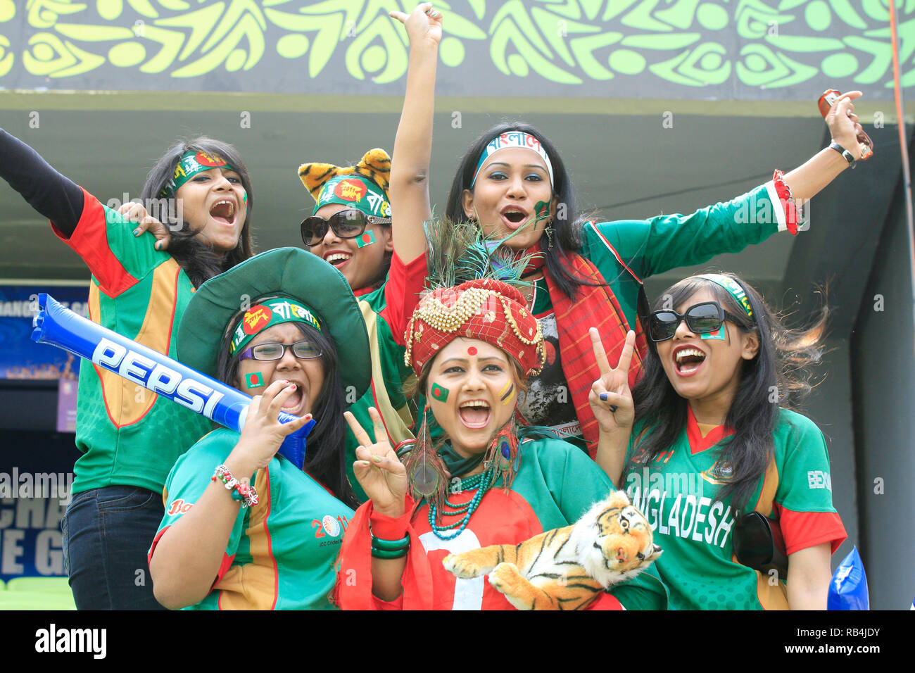 Bangladesh fans cheer on their team during the ICC Cricket World Cup ...