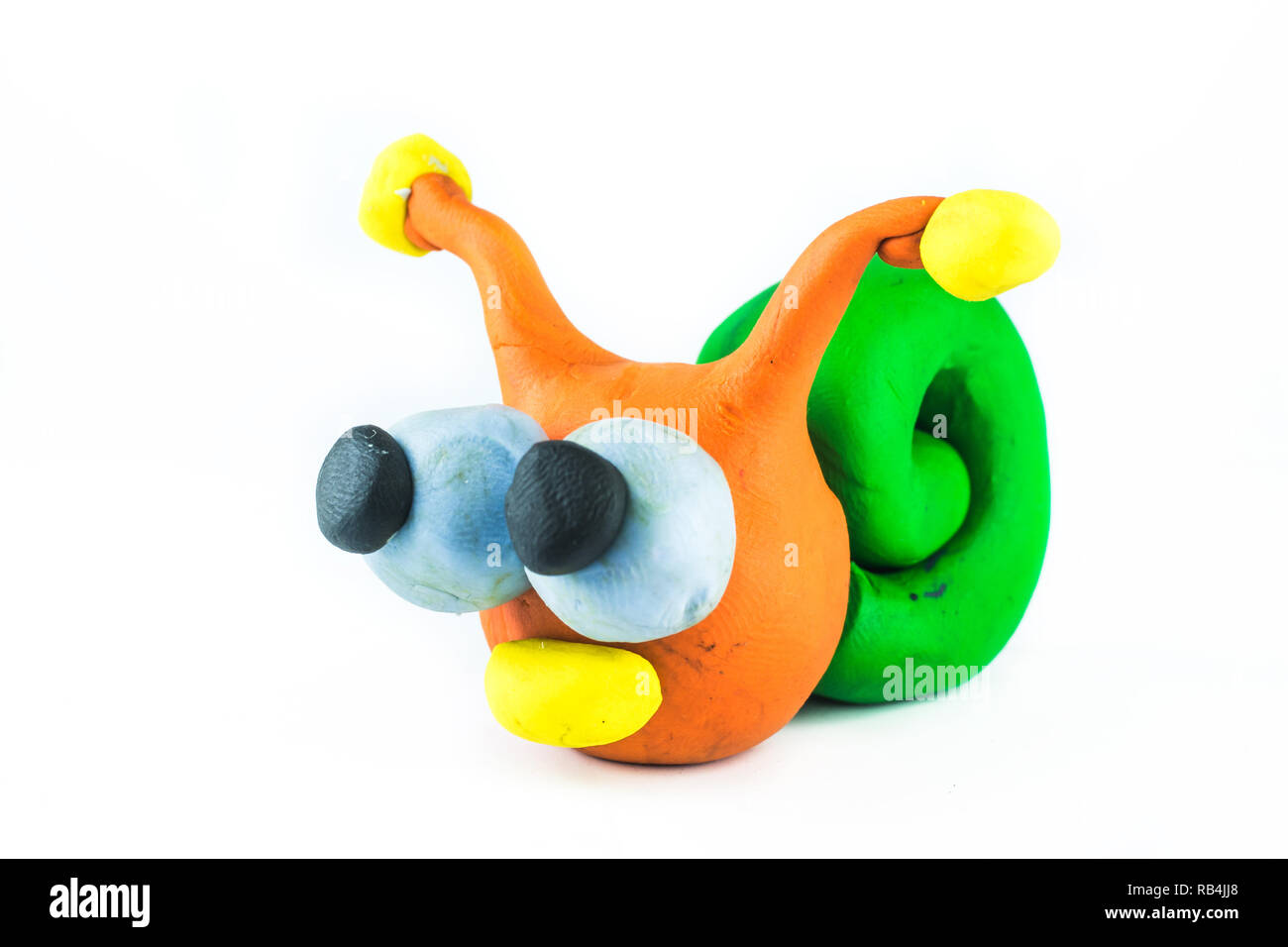 snail ,clay on white background Stock Photo - Alamy