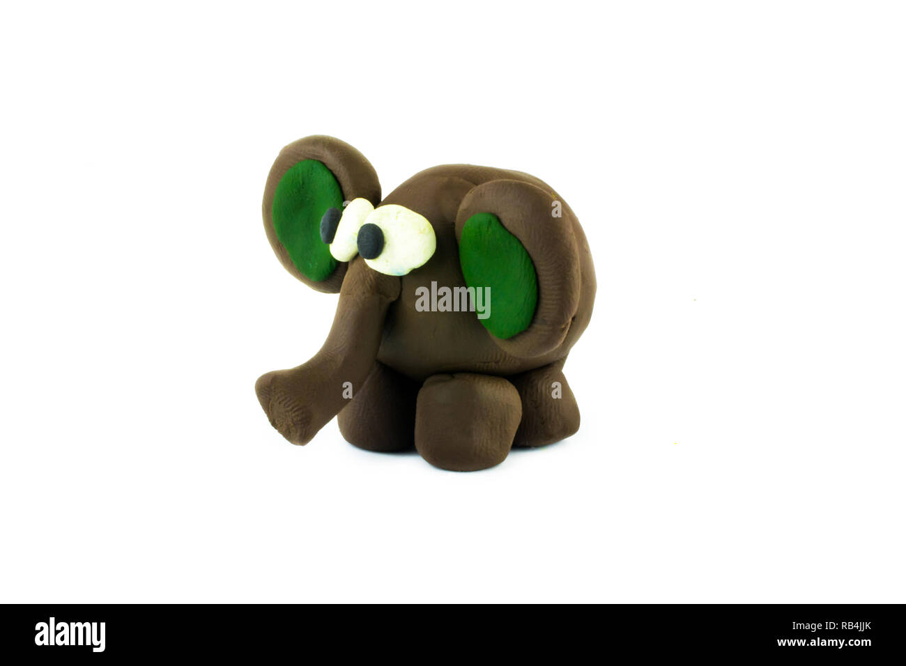 elephant ,clay on white background Stock Photo - Alamy