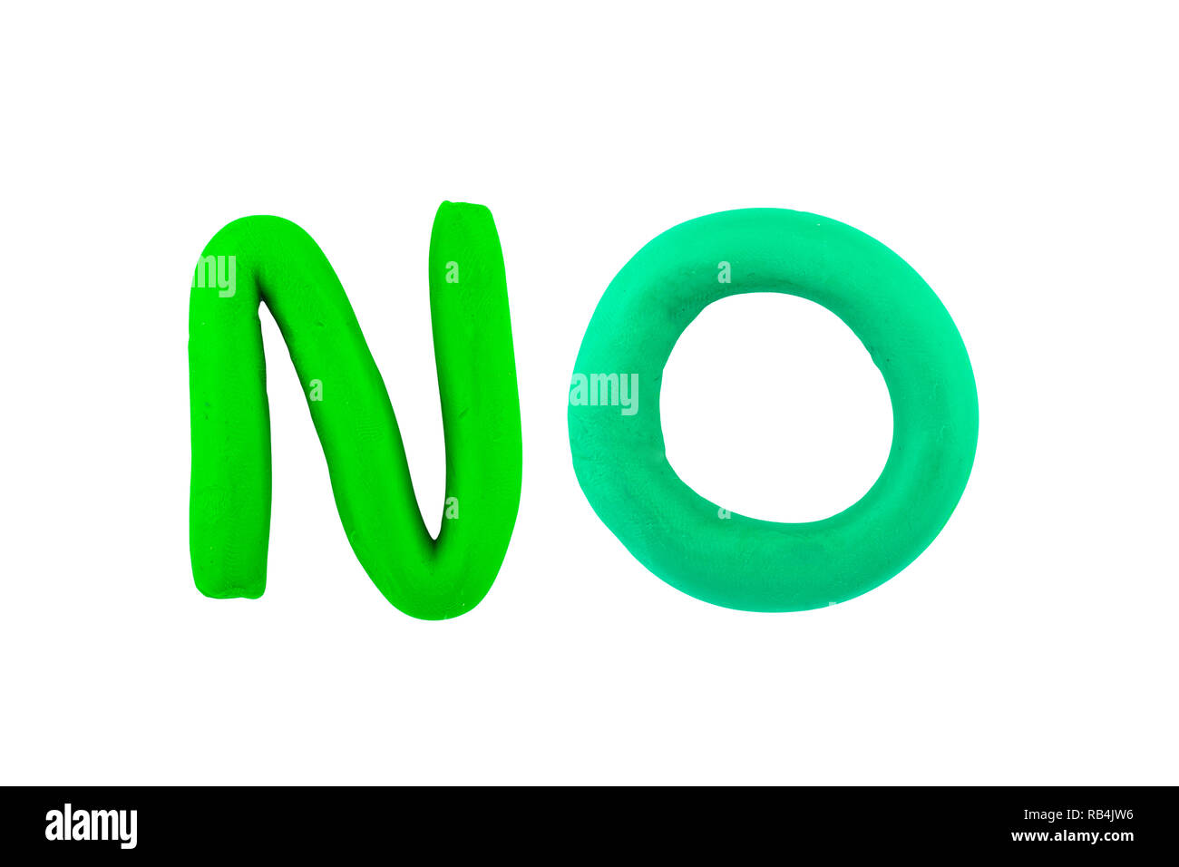 no , clay on white background Stock Photo - Alamy