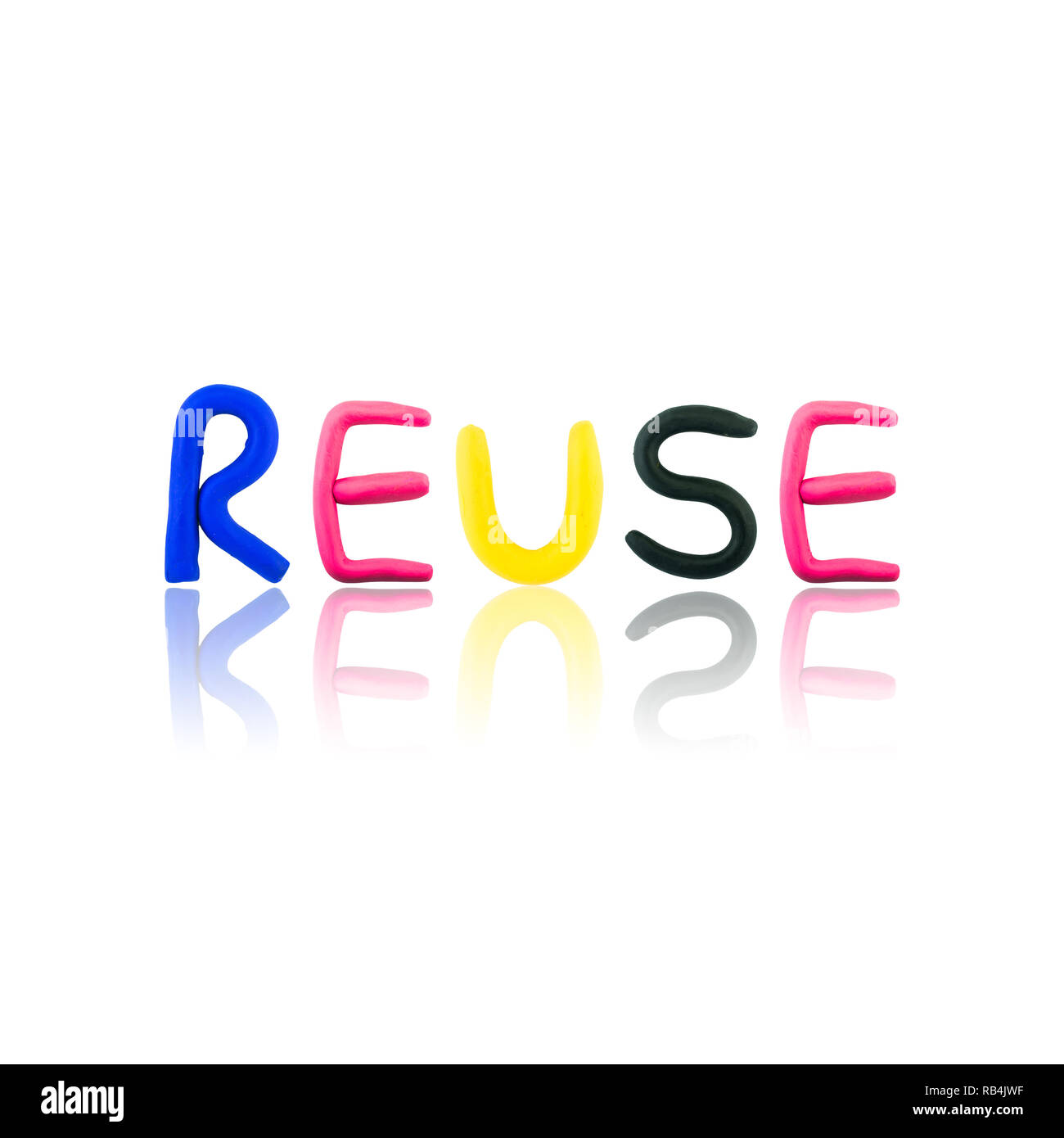 reuse, clay on white background Stock Photo - Alamy