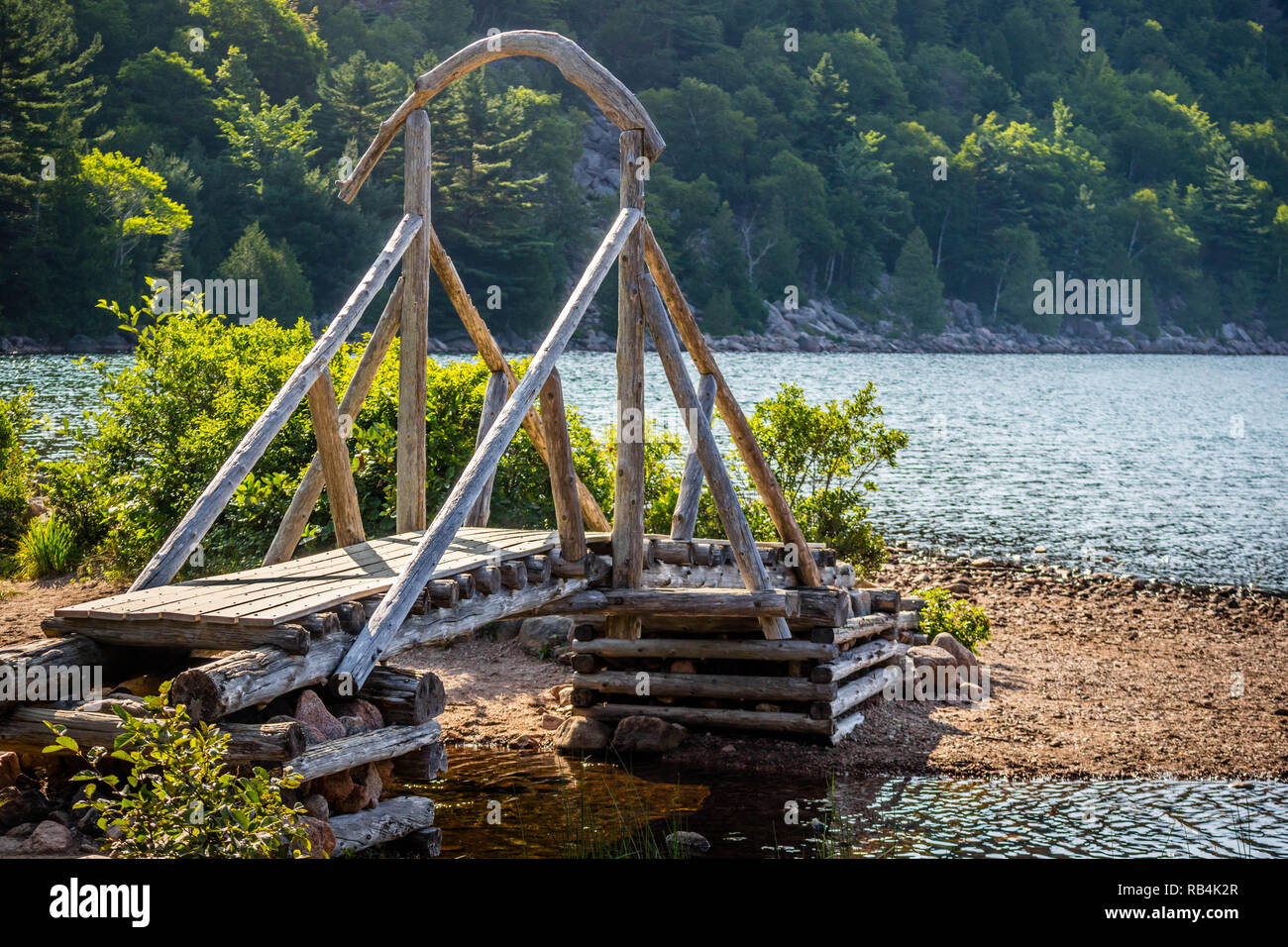 A gorgeous view of the forest in Acadia National Park, Maine Stock ...