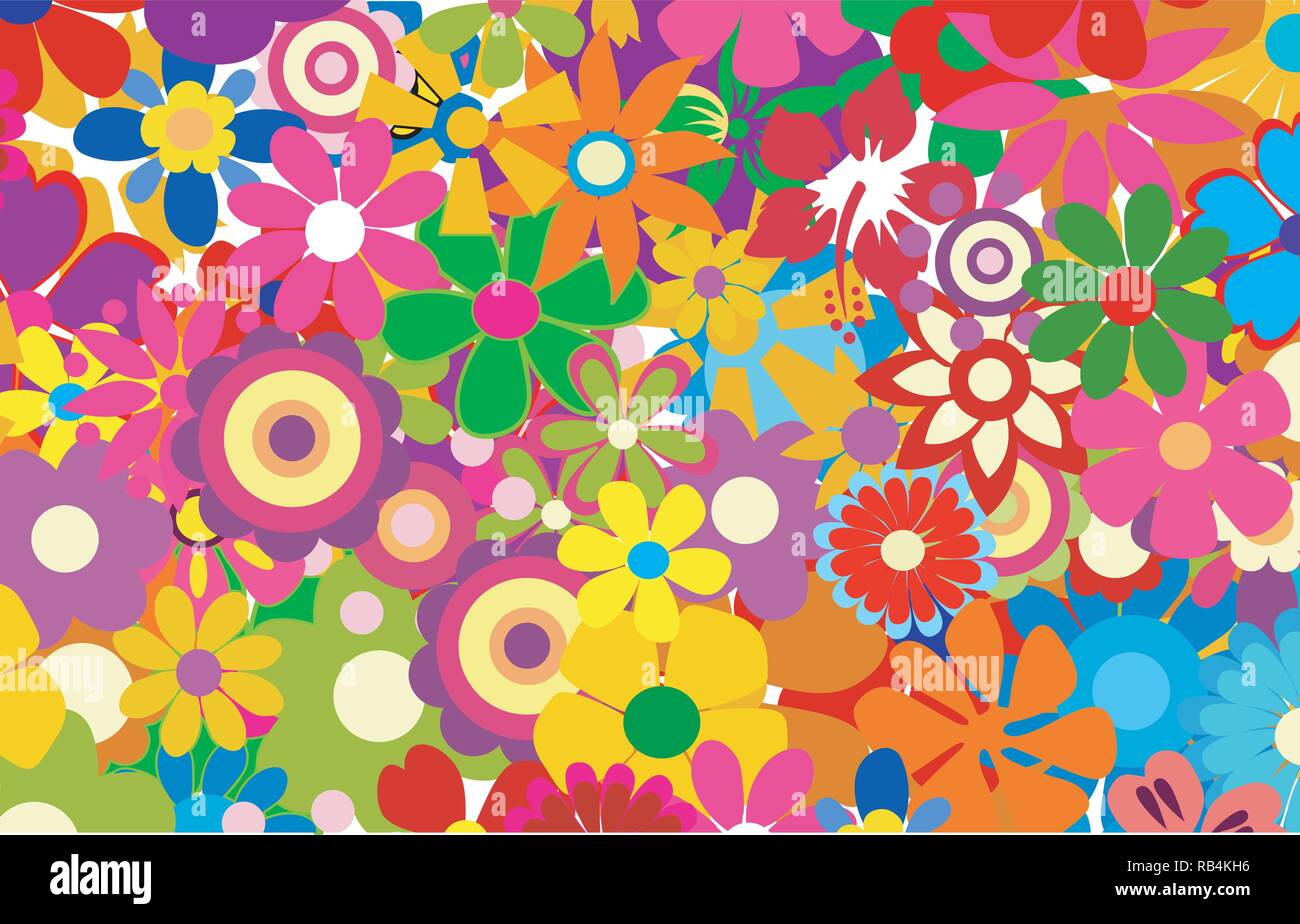 colorful spring flowers vector illustration Stock Vector Image & Art ...