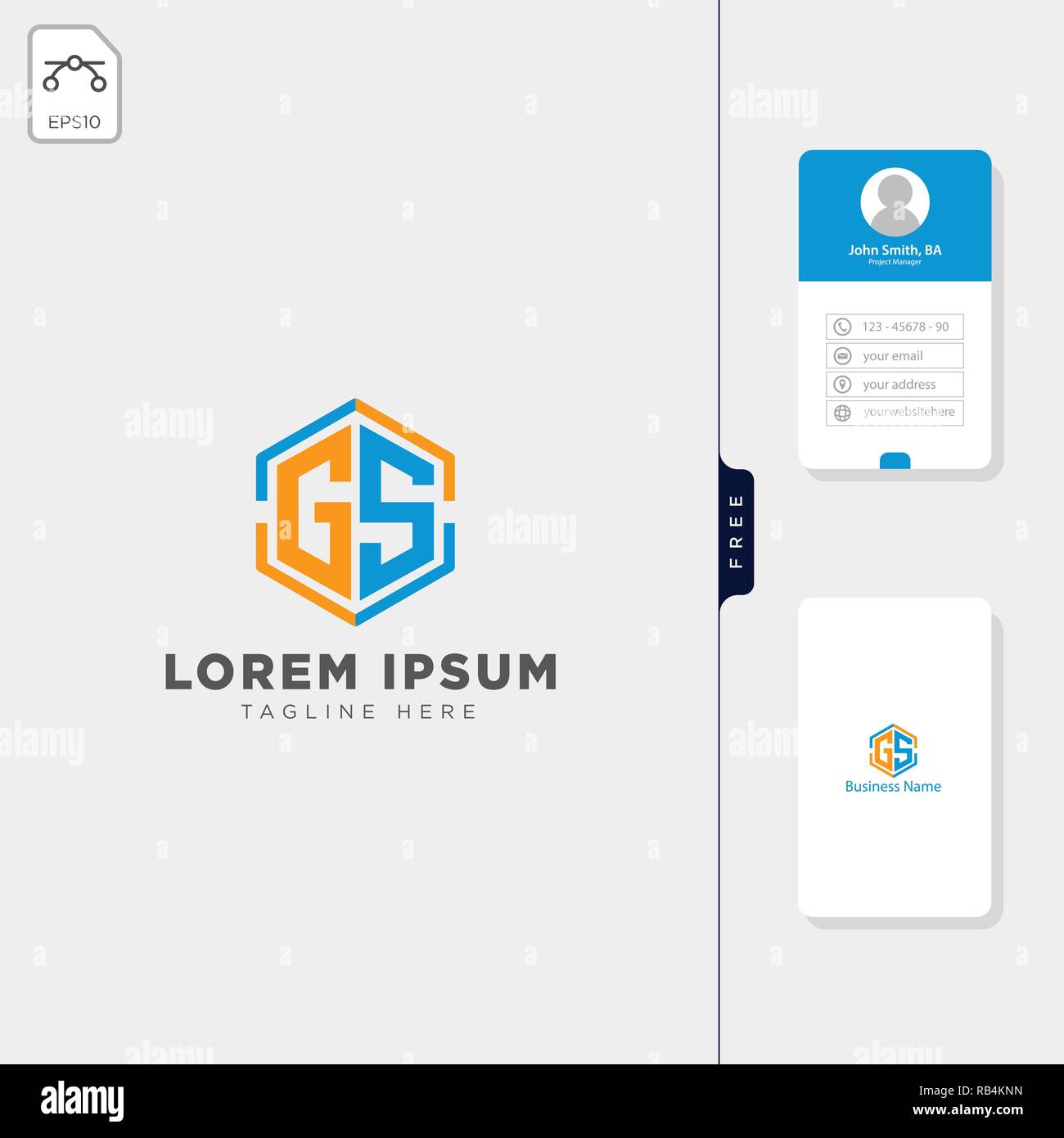 initial g, gs, sg logo template vector illustration, free business card ...