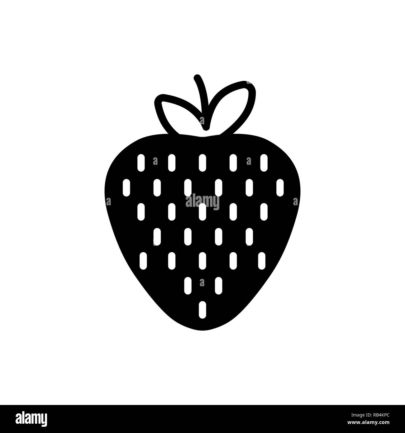 Strawberry icon simple flat vector illustration Stock Vector Image ...