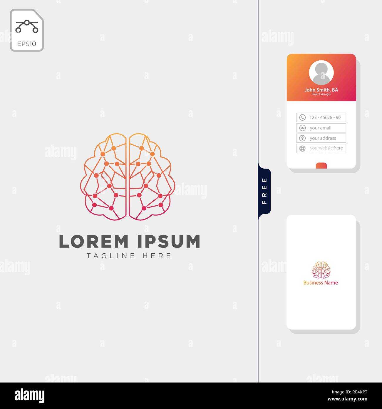 brain molecular tech logo template vector illustration, and free ...