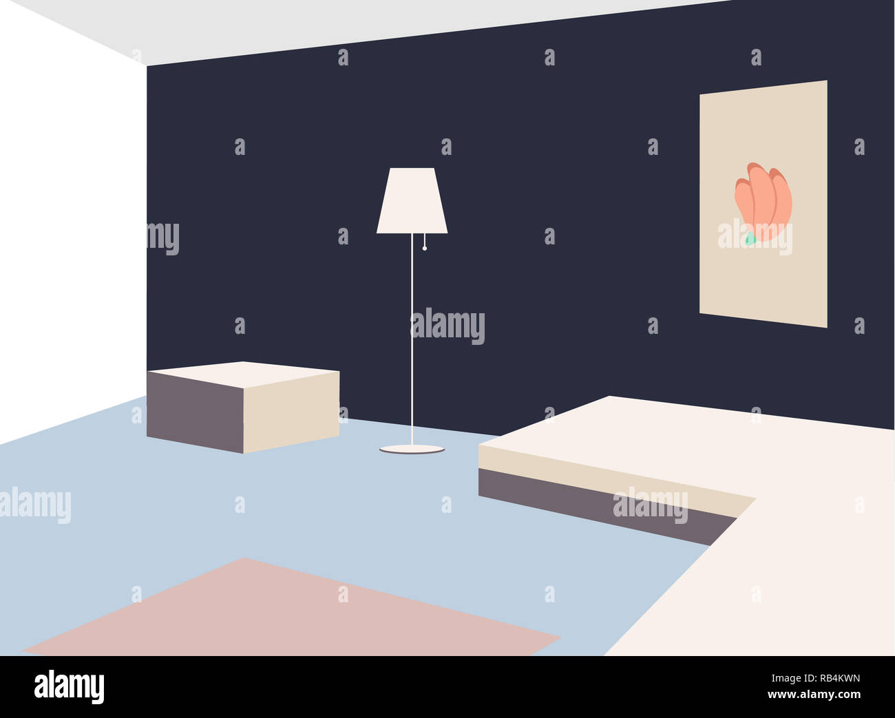Interior of the living room. Vector banner. Design of a cozy room with ...