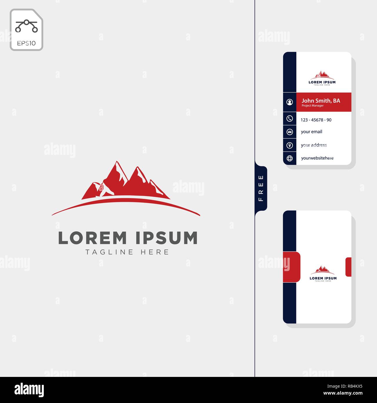 mountain map navigator logo template free business card design template ...