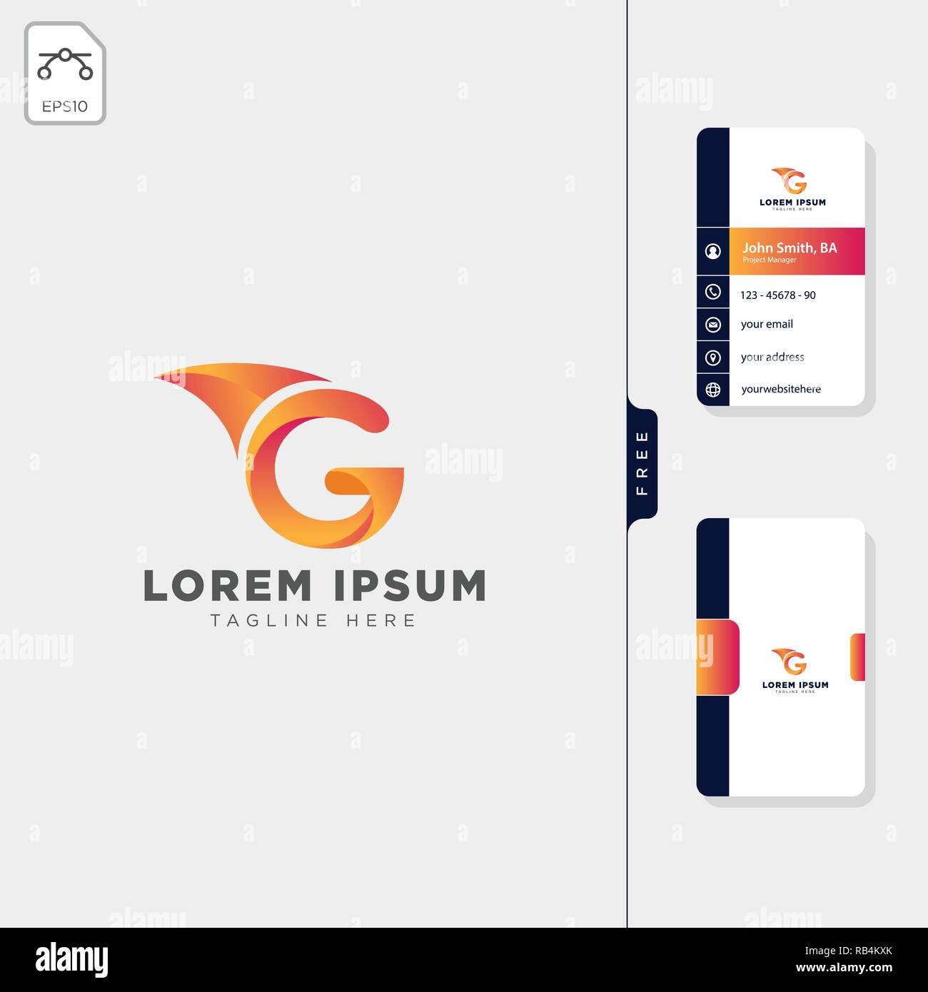 minimal g initial logo template vector illustration free business card ...